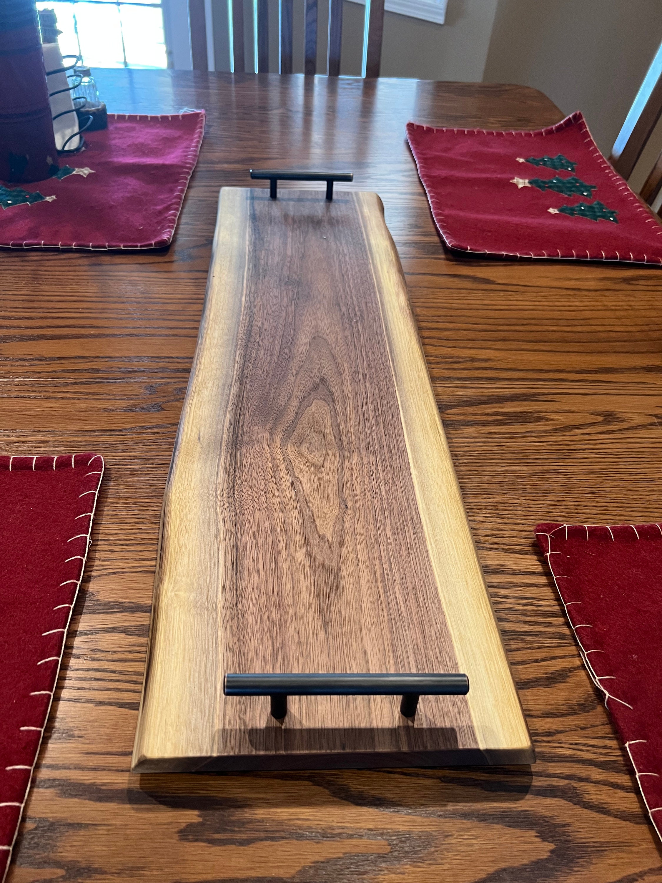 Live Edge Walnut Centerpiece, Live Edge Walnut Charcuterie Board With ...