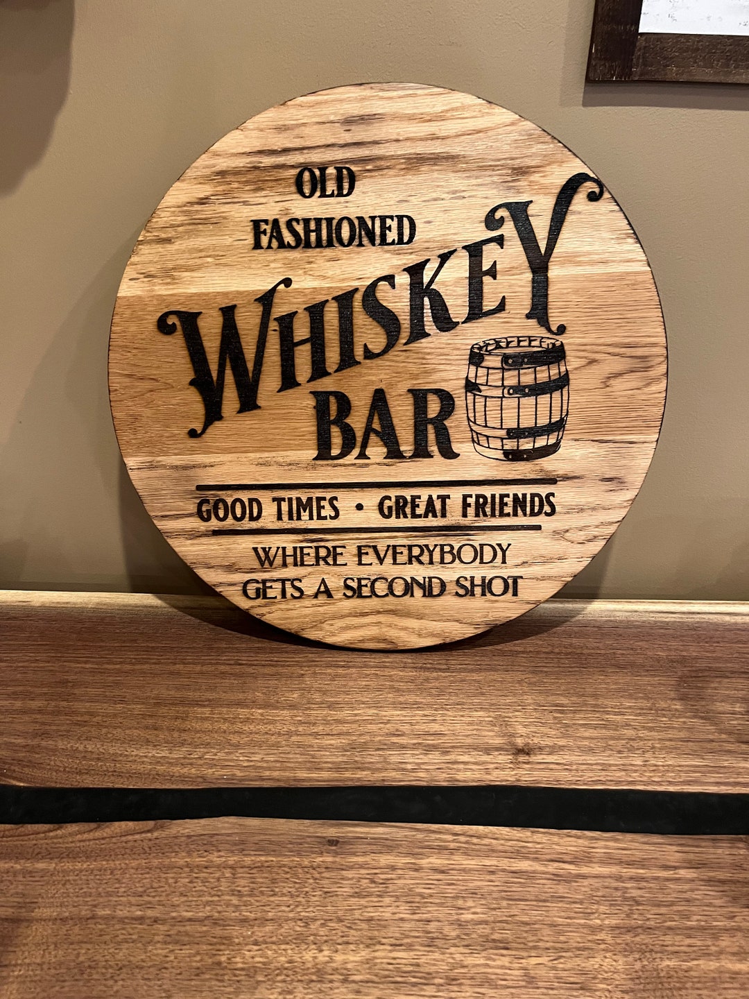 Whiskey Bar Sign, White Oak Whiskey Barrel Sign, White Oak Whiskey Bar ...