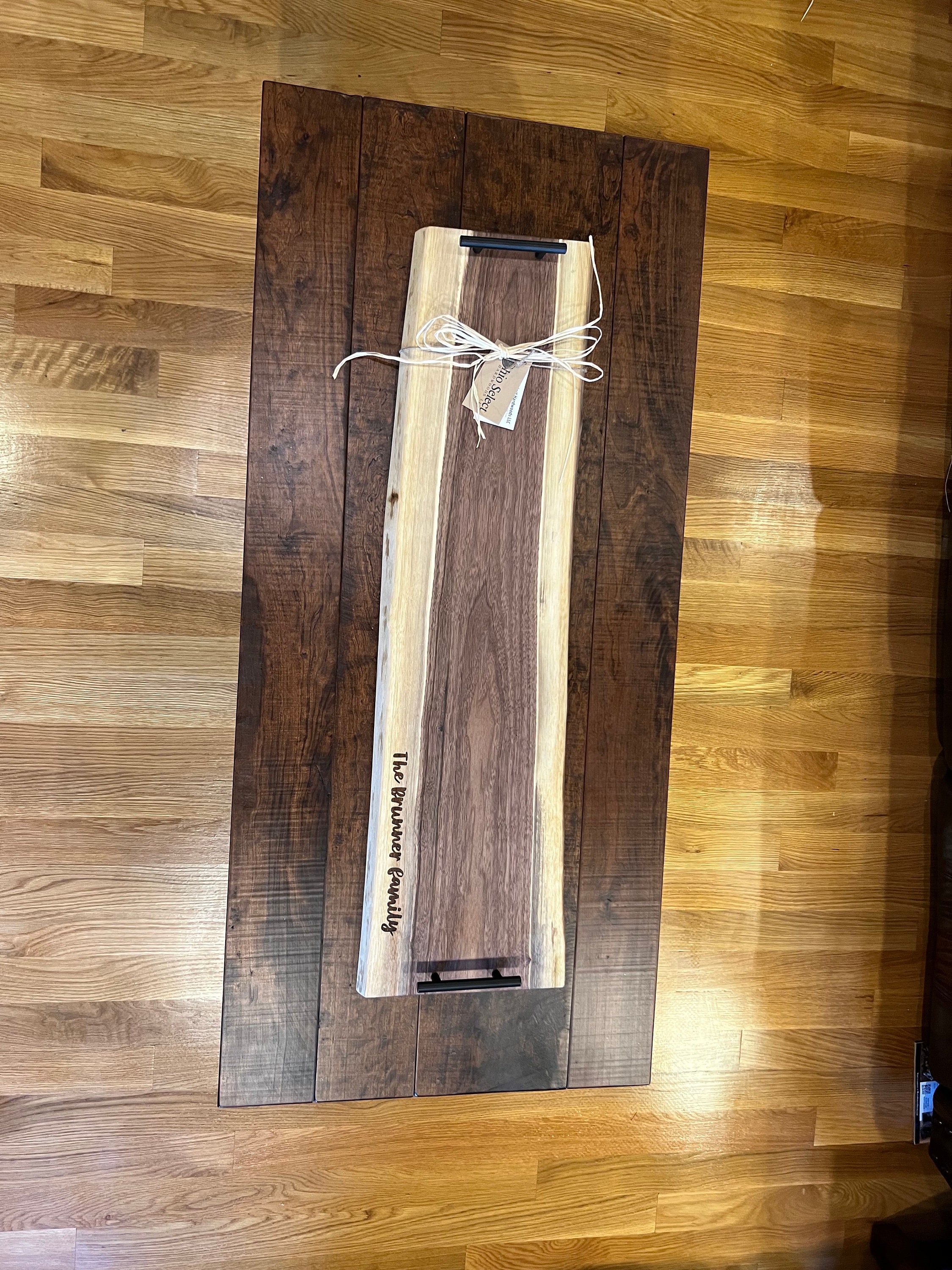 Live Edge Walnut Centerpiece, Live Edge Walnut Charcuterie Board With ...