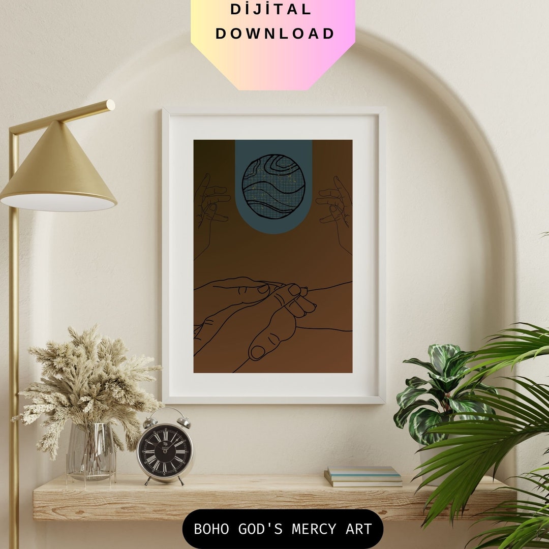 Boho God's Mercy Art, Boho Wall Art Prints, Modern Gallery Wall Art ...
