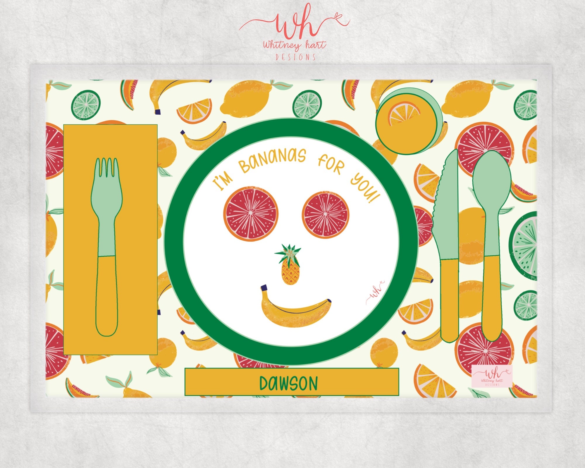 Personalized Craft Mat Laminated Placemat for Kids Personalized Kids ...