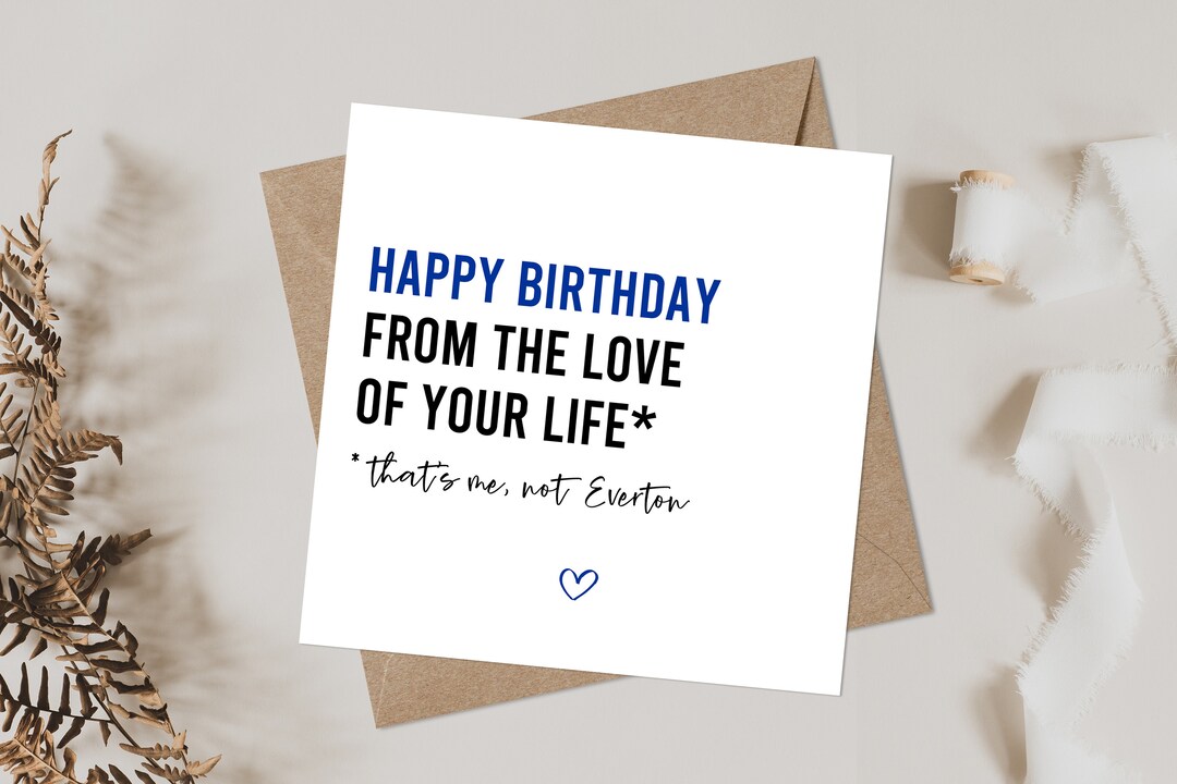 Everton Birthday Card, Boyfriend Birthday Card, Everton Card to Husband ...