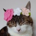 Flower Crown for Cats , Cute Crochet Pet Accessories , Spring Petal Hat ...