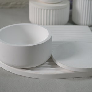 Round/striped Storage Jar With Lid Candle Jar Silicone Mold Bowl Mold ...