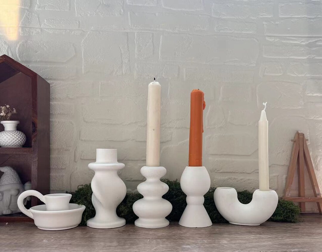 Cup Shape/ U Shape/ Circle Shape Candle Stick Holder Mold Candle Holder ...