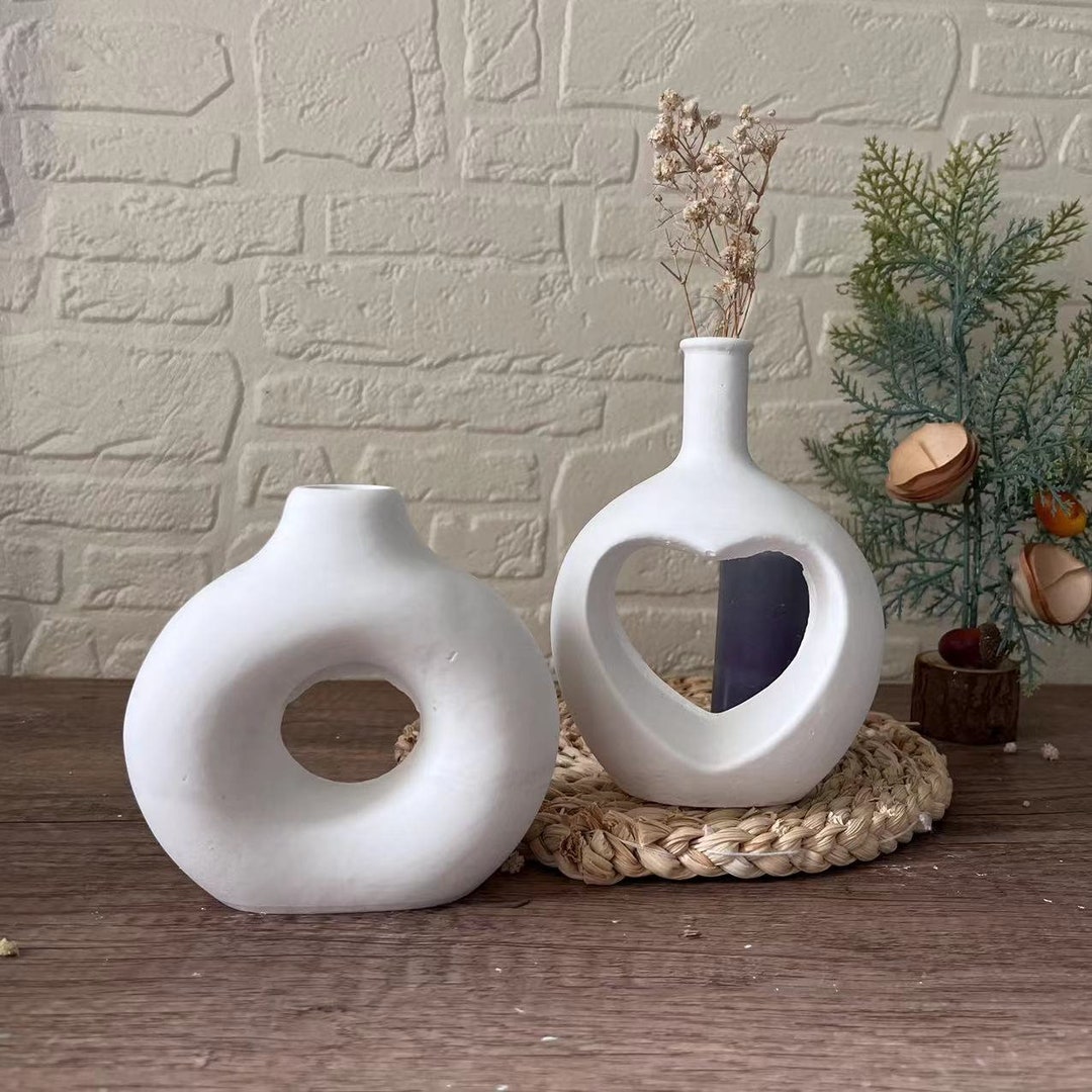 Donut/heart Vase Silicone Mold: Concrete, Plaster, Resin - Etsy