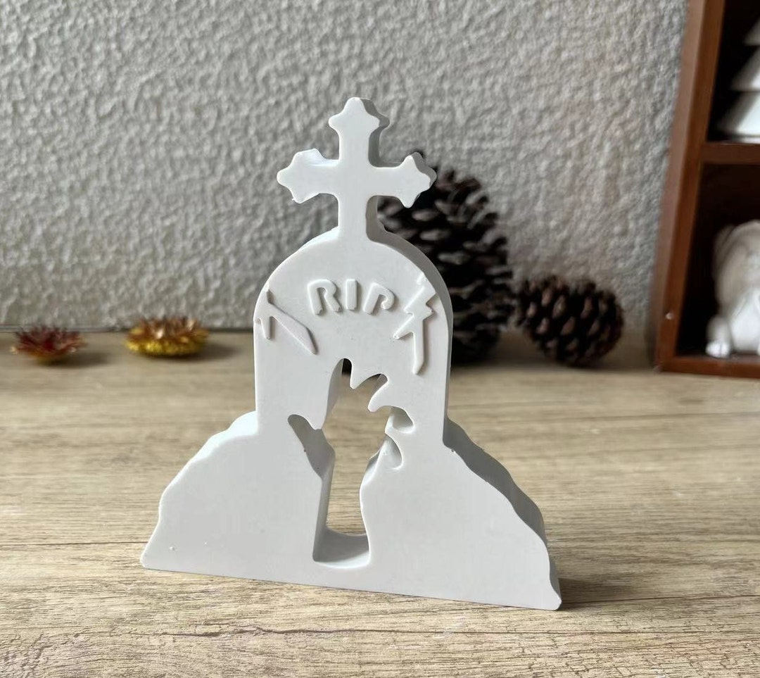 Tombstone Mold Cross Mold Hand Mold Halloween Candle Mold Silicone Mold ...
