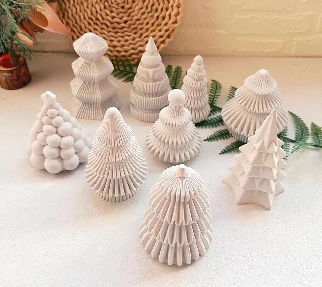 Folding Christmas Tree Mold Chrismas Ornament Candle Mold Resin Mold ...