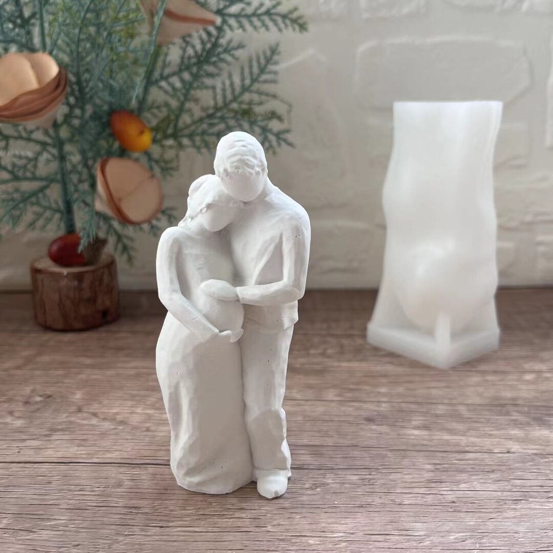 Pregnant Wife and Husband Sculptures Silicone Mold Aroma Mold Secent ...