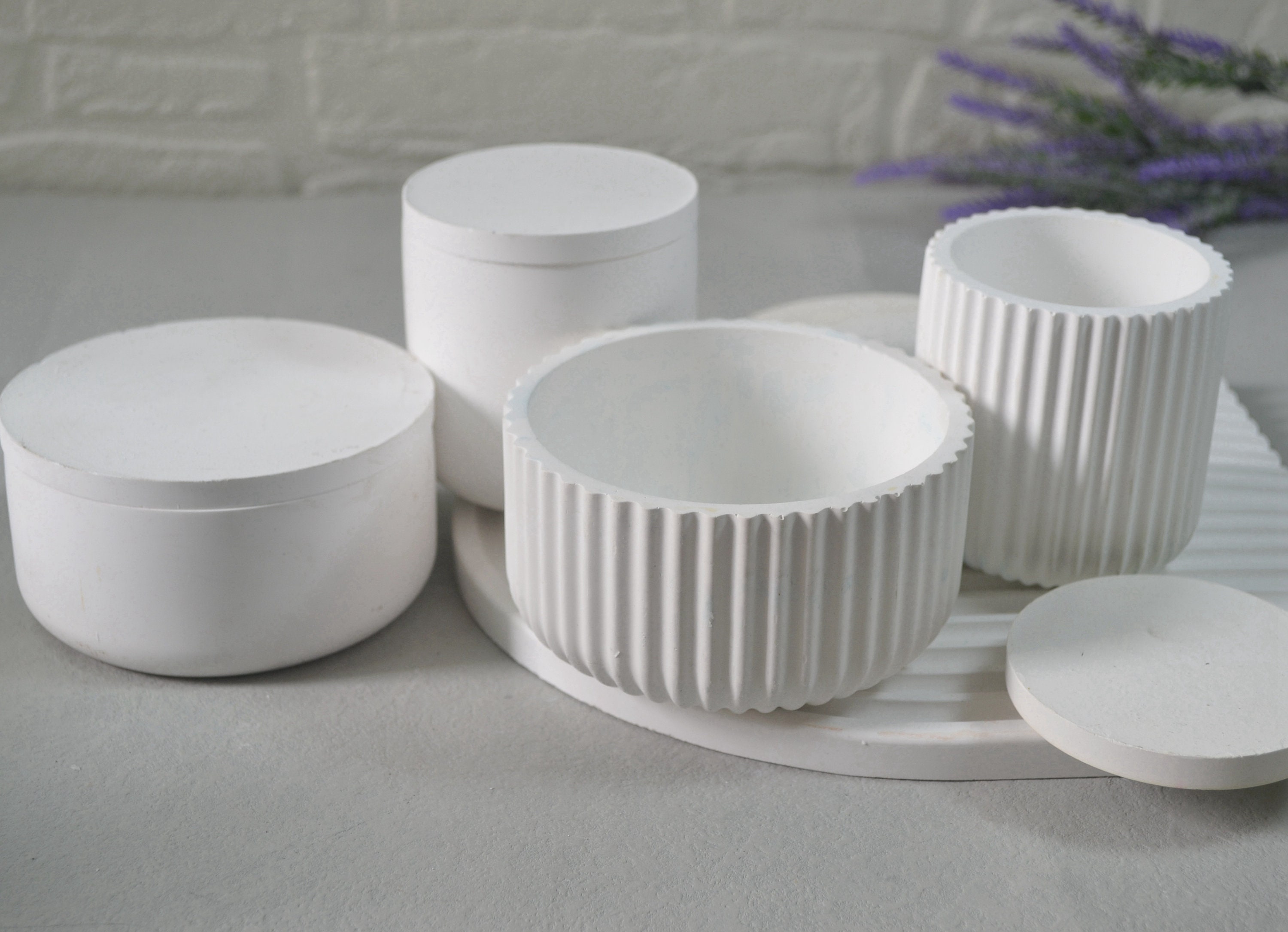 Round/striped Storage Jar With Lid Candle Jar Silicone Mold - Etsy