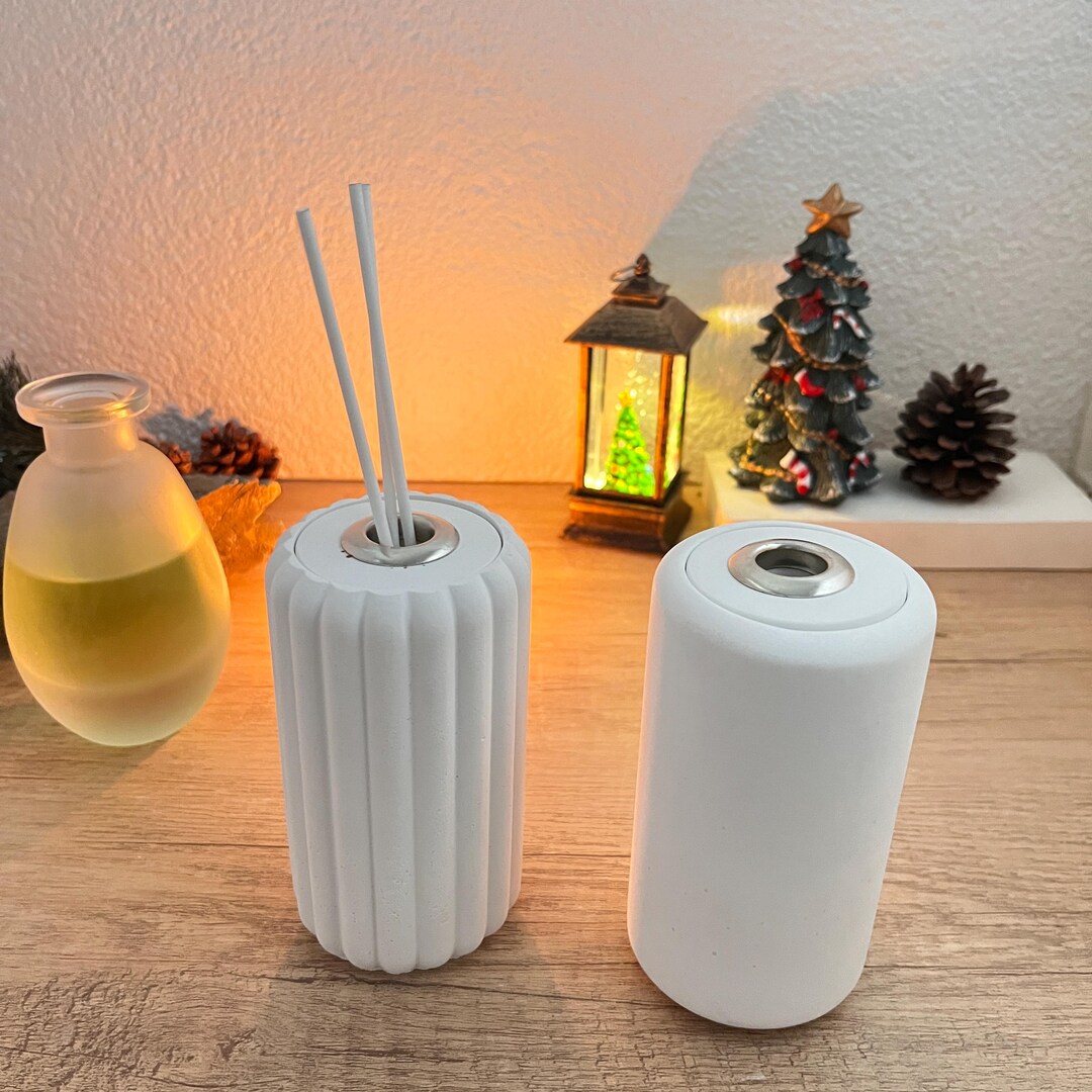 Striped Dry Flower Vase Mold Aromatherapy Bottle Container Fireless ...