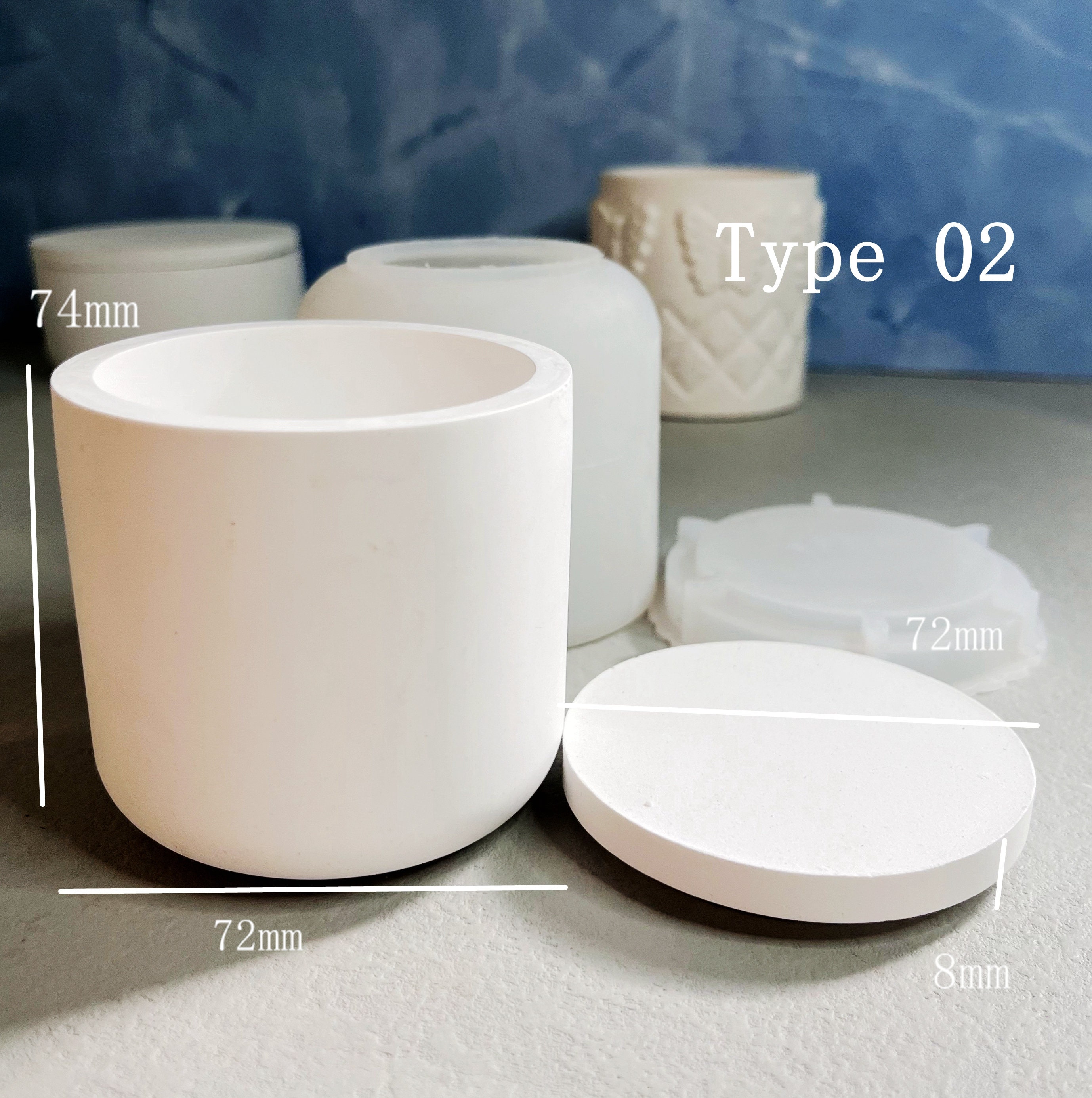 Round/striped Storage Jar With Lid Candle Jar Silicone Mold - Etsy