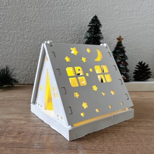 Tent Mold Village House Candle Veseel Mold, Chirstmas House Mold Night ...