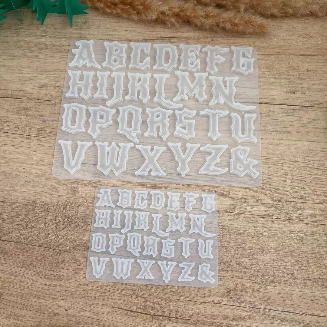 Gothic 26 Captial Letter Silicon Mold Lowercase Letter Mold Reisn Mold ...