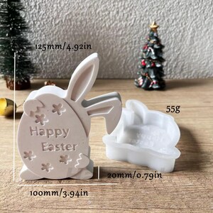 Easter Bunny ,easter Egg Happy Easter Bunny Siliocne Mold Candle Mold Concrete Mold Plaster Mold ...