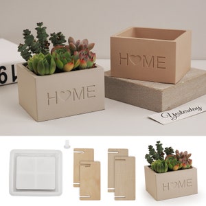 Rectangle Pot Mold With Frame Planter Mold Air Plants Containers Fish ...