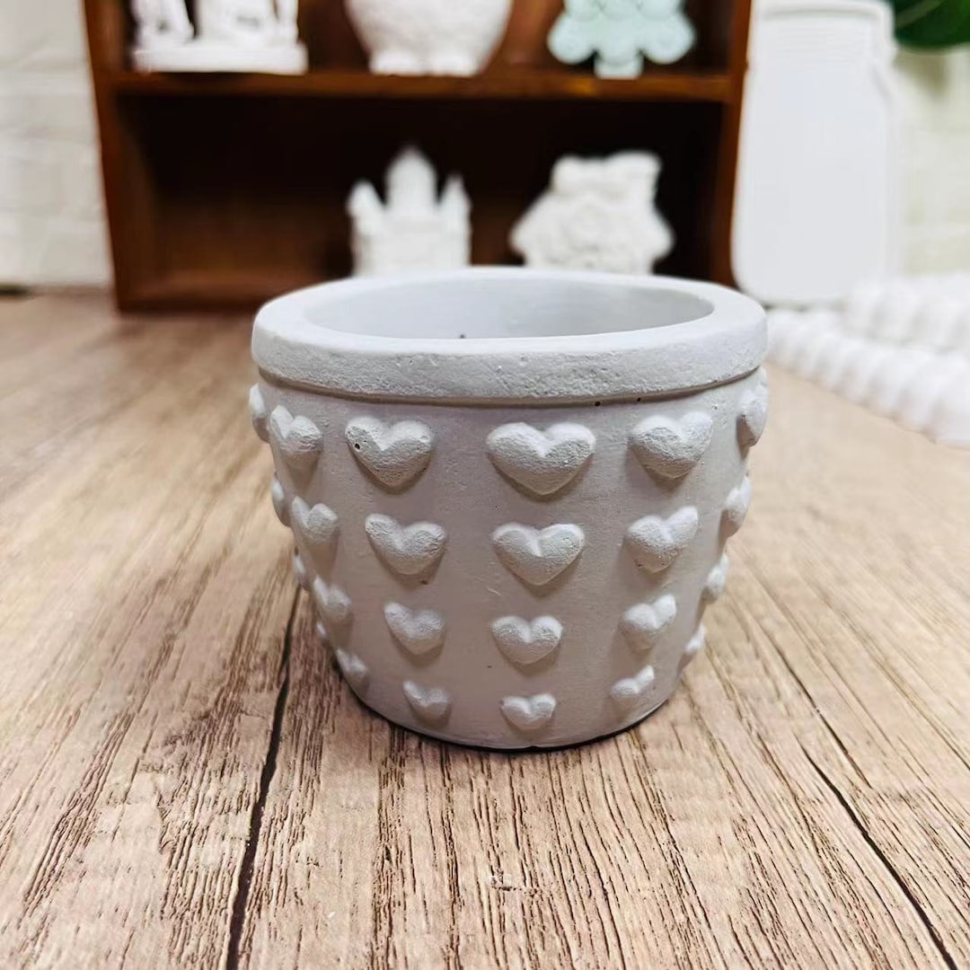 Concrete Mold Pot Mold Heart Planter Mold Succulent Pot Mold Silicone ...