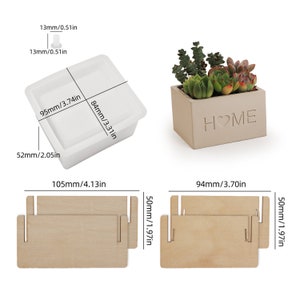 Rectangle Pot Mold With Frame Planter Mold Air Plants Containers Fish ...