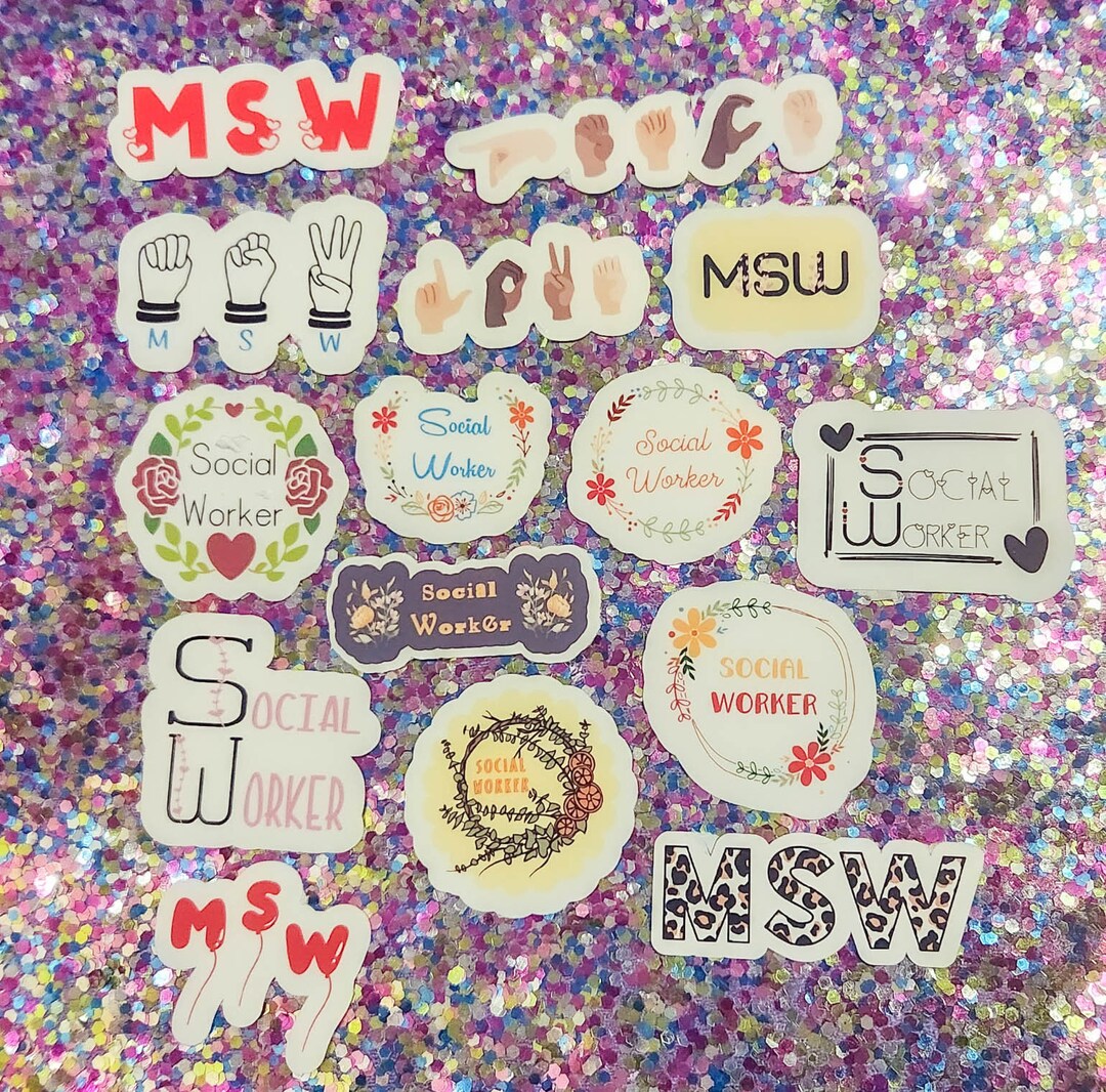 Social Worker Sticker Set Helping Profession Sticker Set Etsy