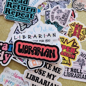 Librarian Stickers, Librarian Sticker Set, Bookworm Gifts, Book Lover ...