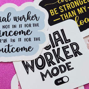 Social Worker Gift, Social Worker Stickers, Therapist Stickers, MSW ...