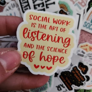 Social Worker Sticker Set, Helping Profession, Therapist, Gifts for Her ...