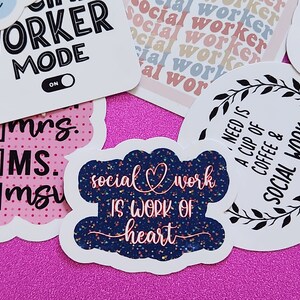 Social Worker Gift, Social Worker Stickers, Therapist Stickers, MSW ...