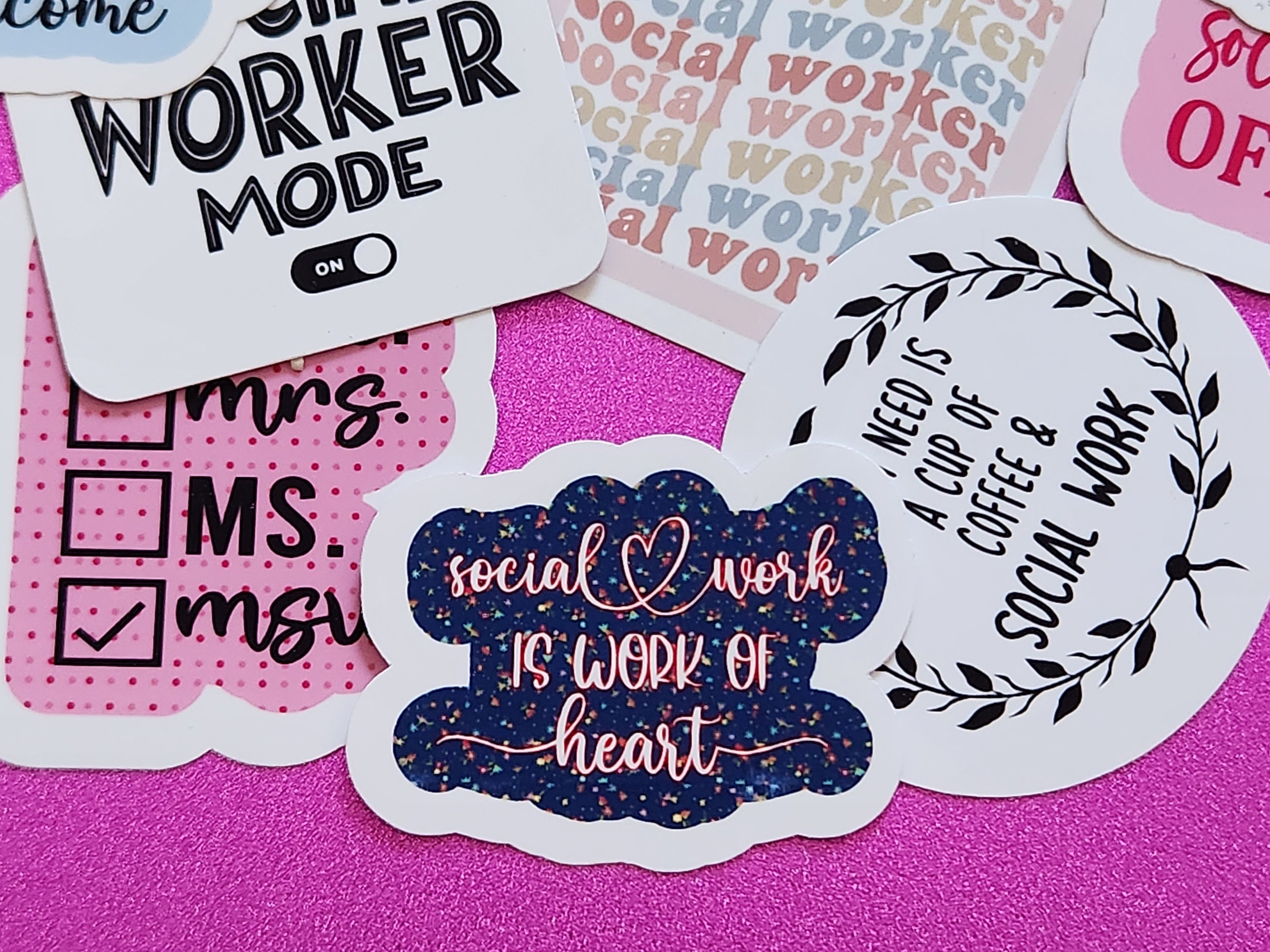 Social Worker Gift, Social Worker Stickers, Therapist Stickers, MSW ...
