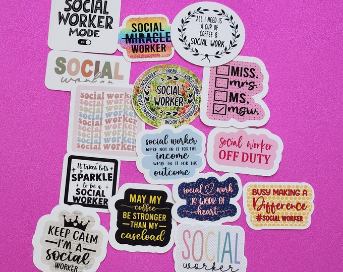 Social Worker Gift, Social Worker Stickers, Therapist Stickers, MSW ...