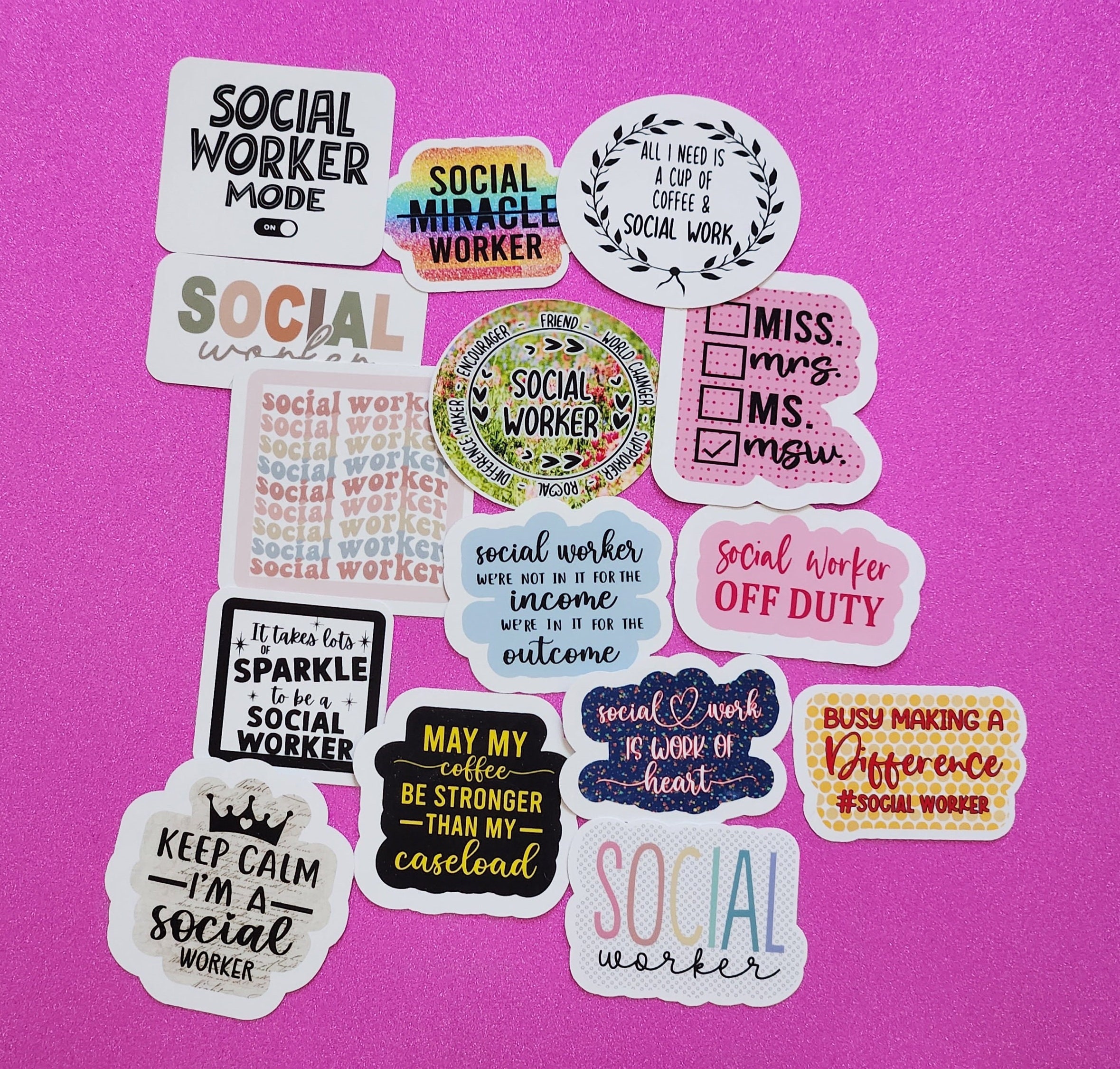 Social Worker Gift, Social Worker Stickers, Therapist Stickers, MSW ...