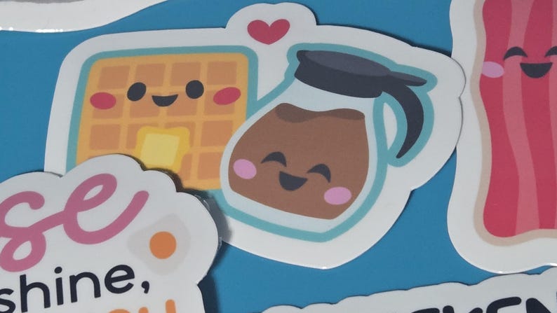 Brunch Sticker Pack | Pancakes, Bacon, Eggs, Coffee | Vinyl Die-cut ...