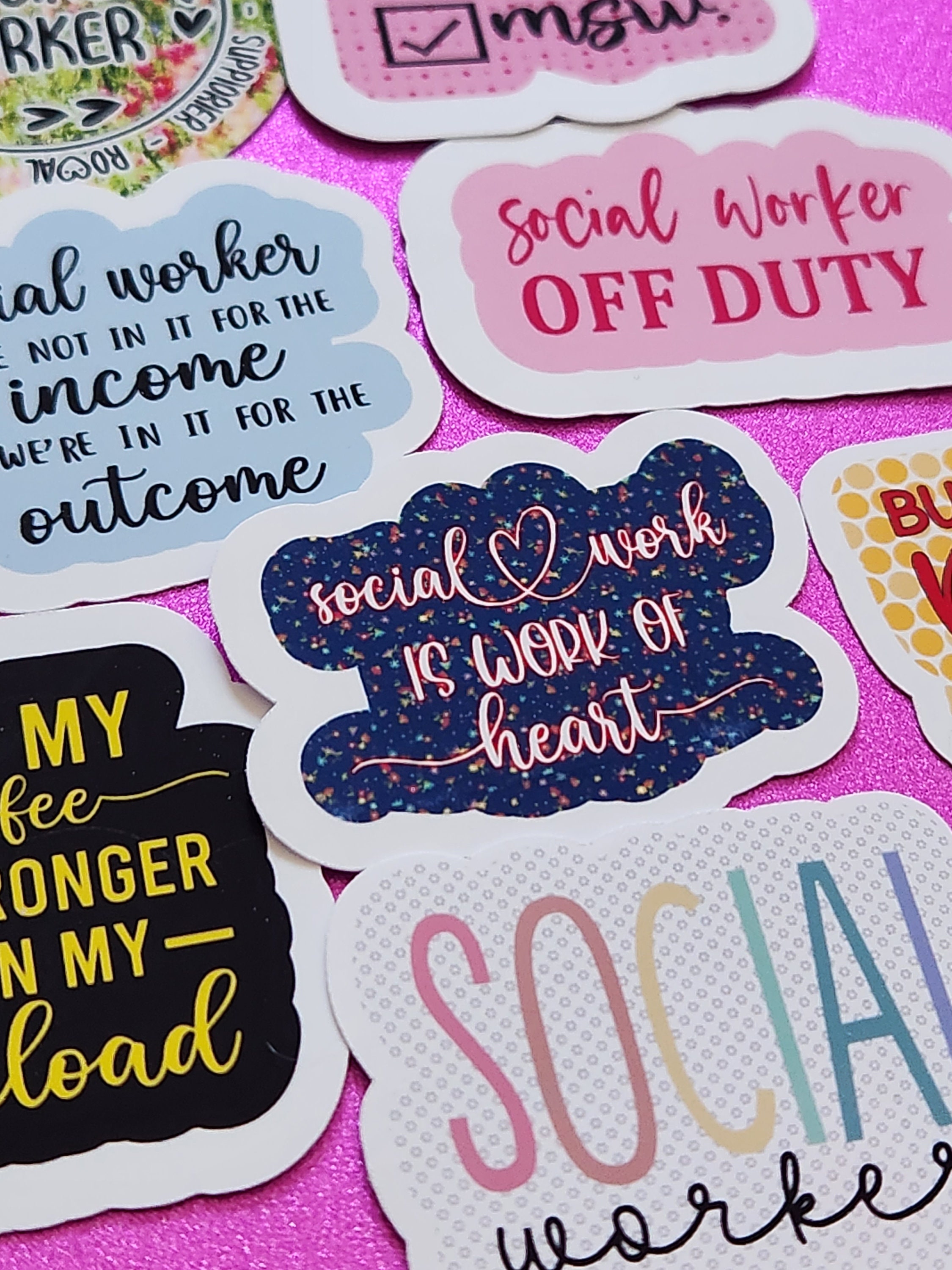 Social Worker Gift, Social Worker Stickers, Therapist Stickers, MSW ...