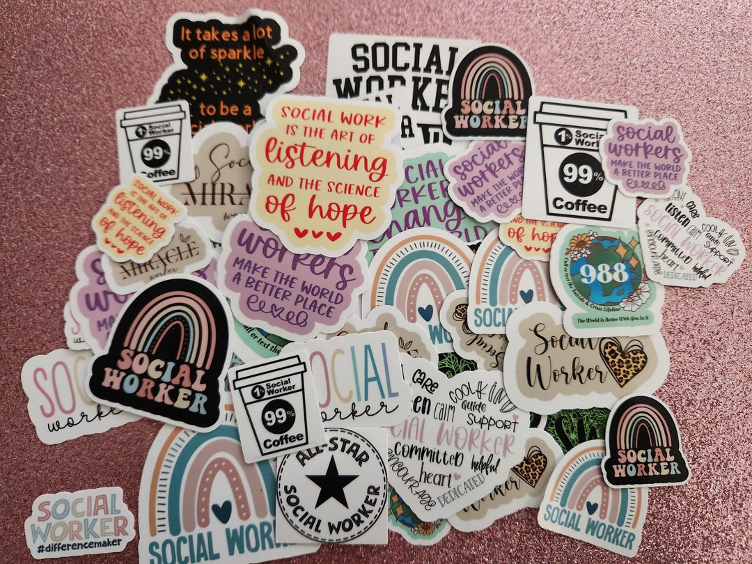 Social Worker Sticker Set, Helping Profession, Therapist, Gifts for Her ...