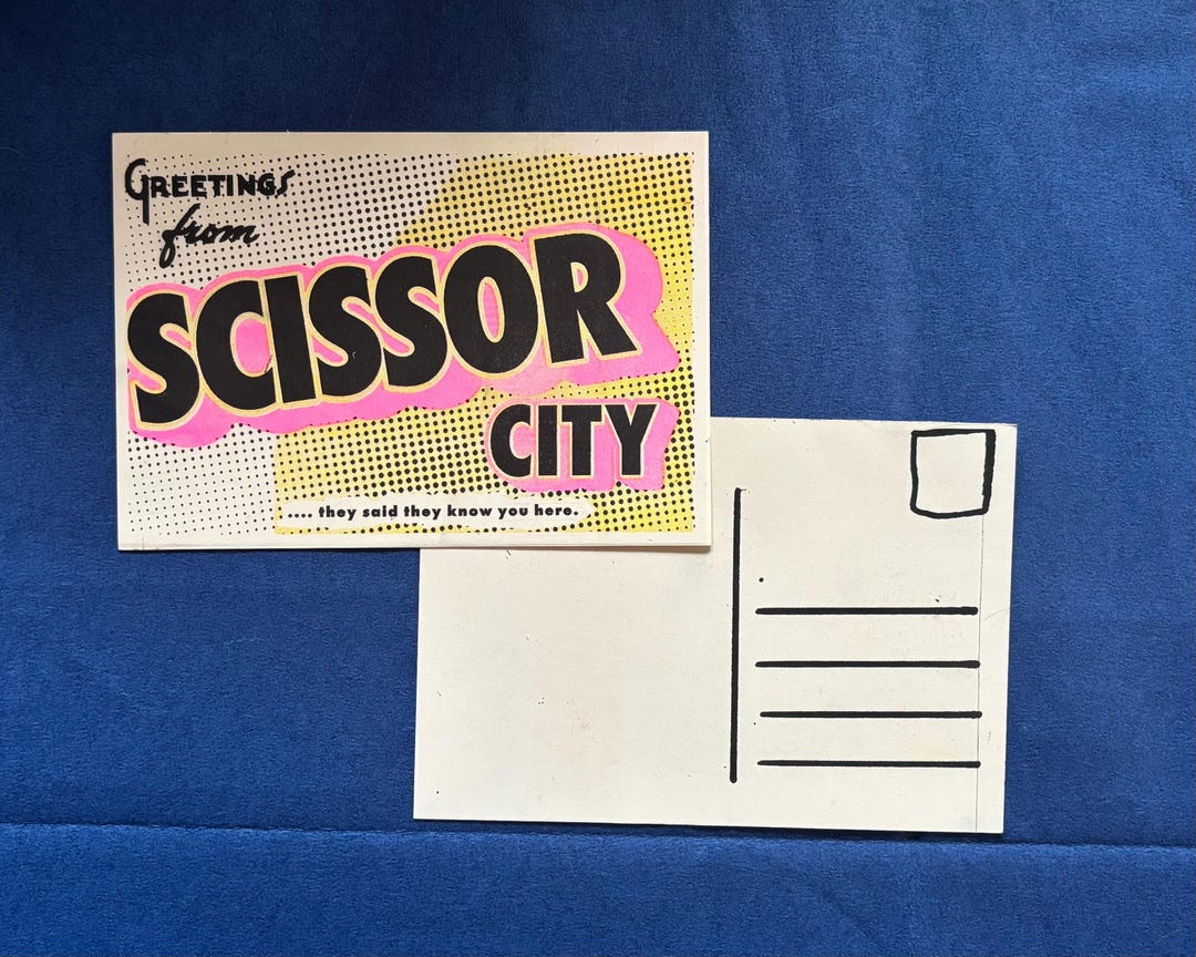 Scissor City Postcard - Etsy
