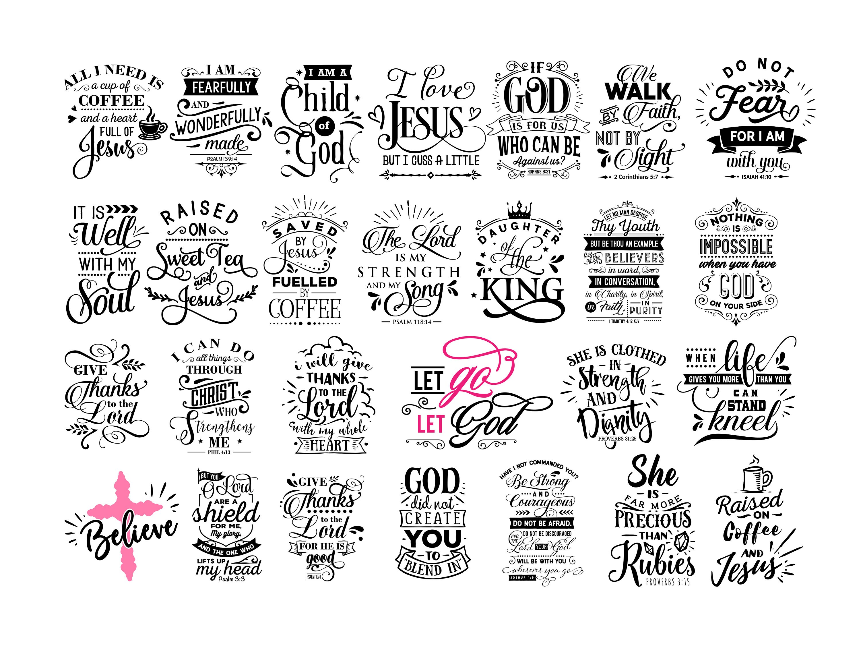 Christian Bundle SVG, Scripture Bundle, Instant Download, Verse Bundle ...