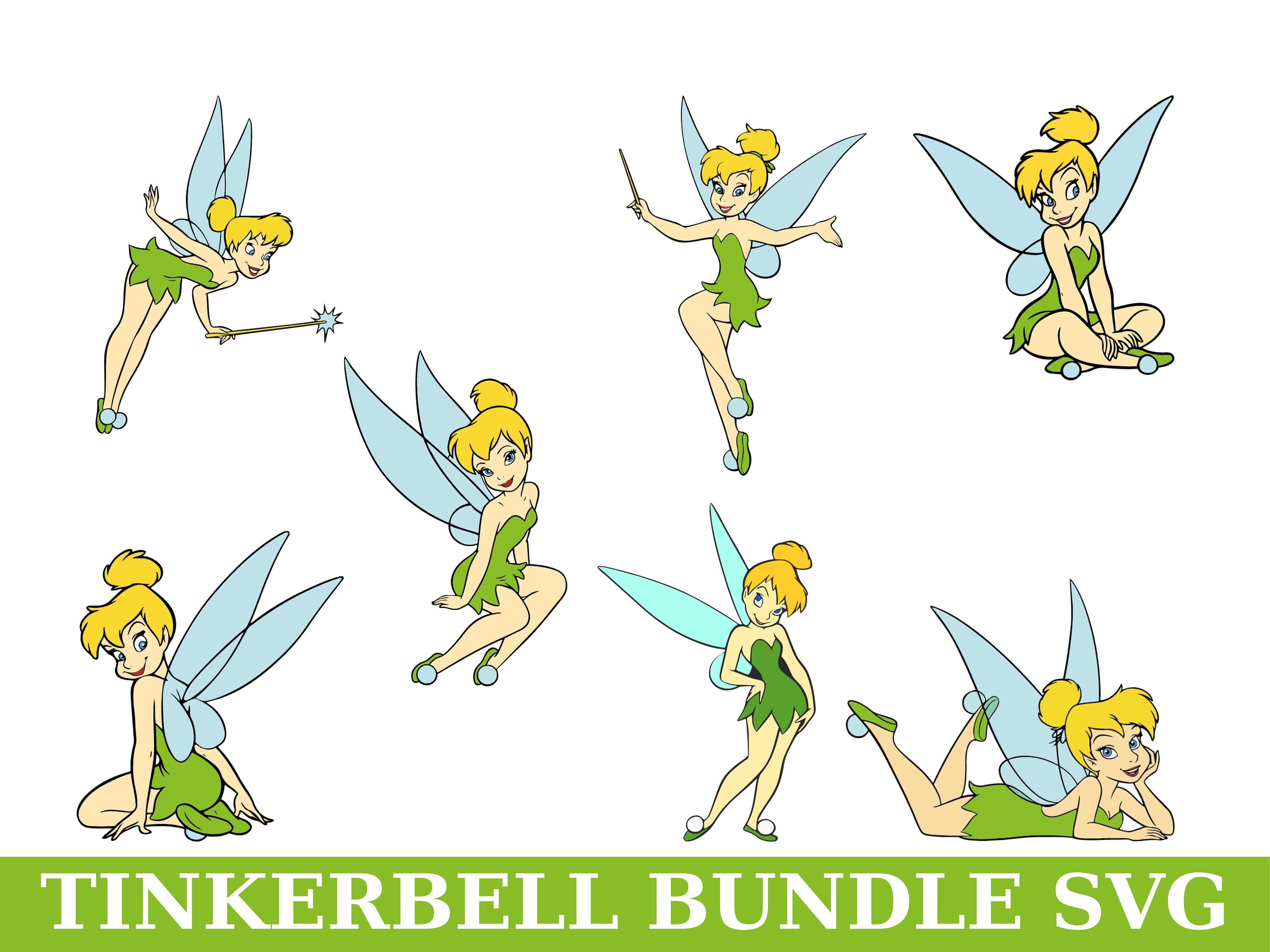 Tinkerbell SVG & PNG ClipArt Archivos, Corte fácil, Imágenes ...