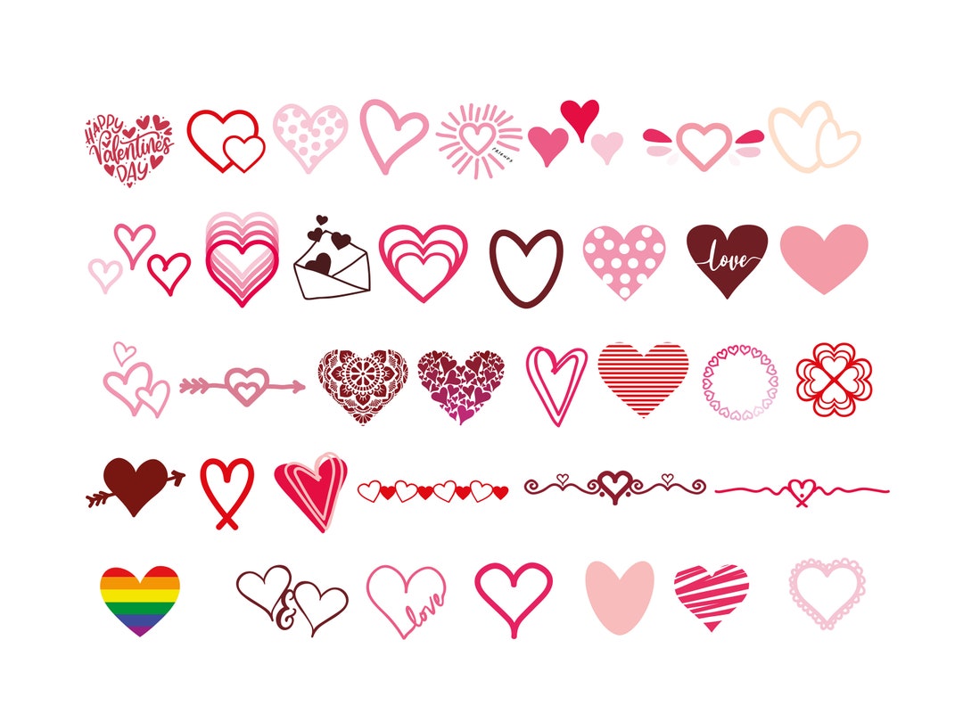 Heart SVG, Doodle Heart DXF, Sketch, Handdrawn, Valentine Heart Cut ...