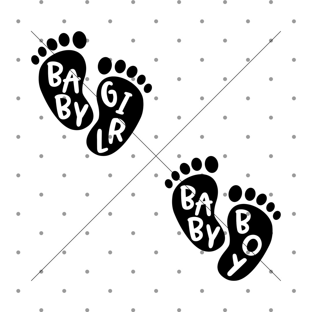 Baby Girl Footprints SVG, Baby Boy Footprints SVG, Baby Feet SVG Files ...