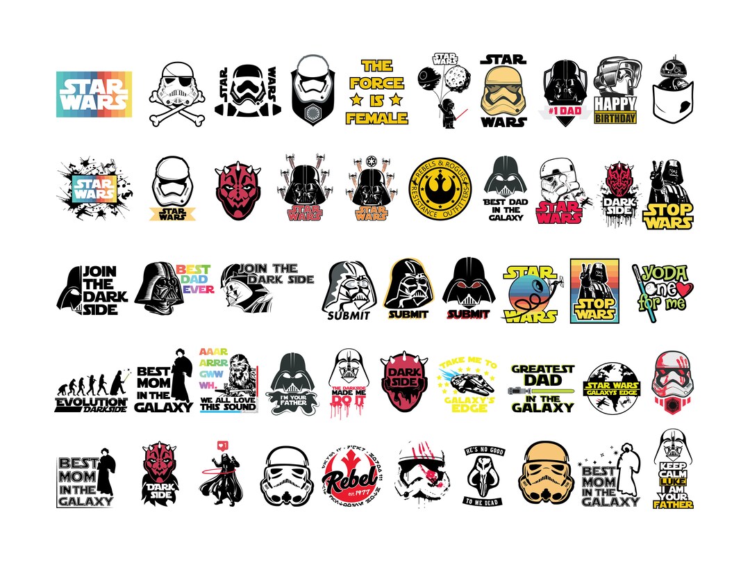 Star Wars Svg Bundle, 300 Star Wars Files, Star Wars Cut Files, Darth ...