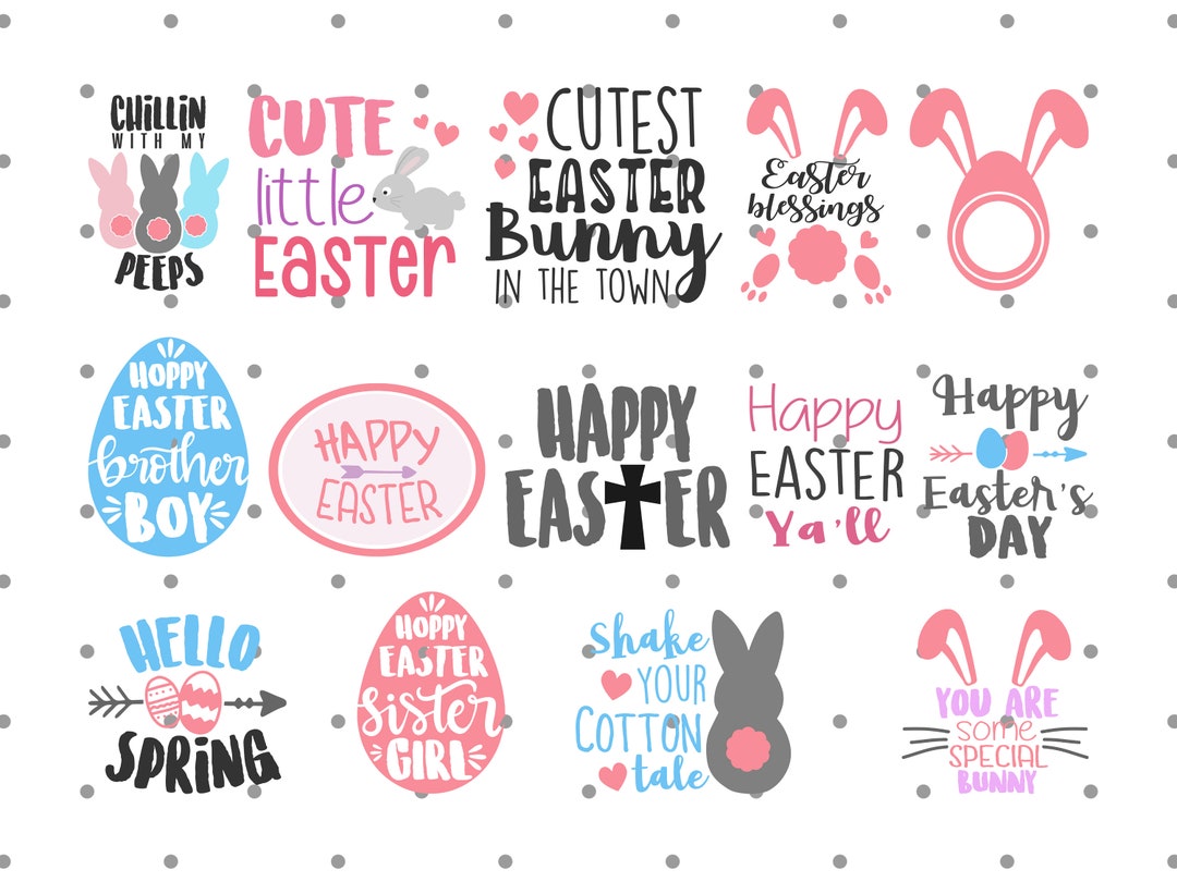 Happy Easter SVG Bundle, Easter SVG, Easter Quotes, Easter Bunny Svg ...
