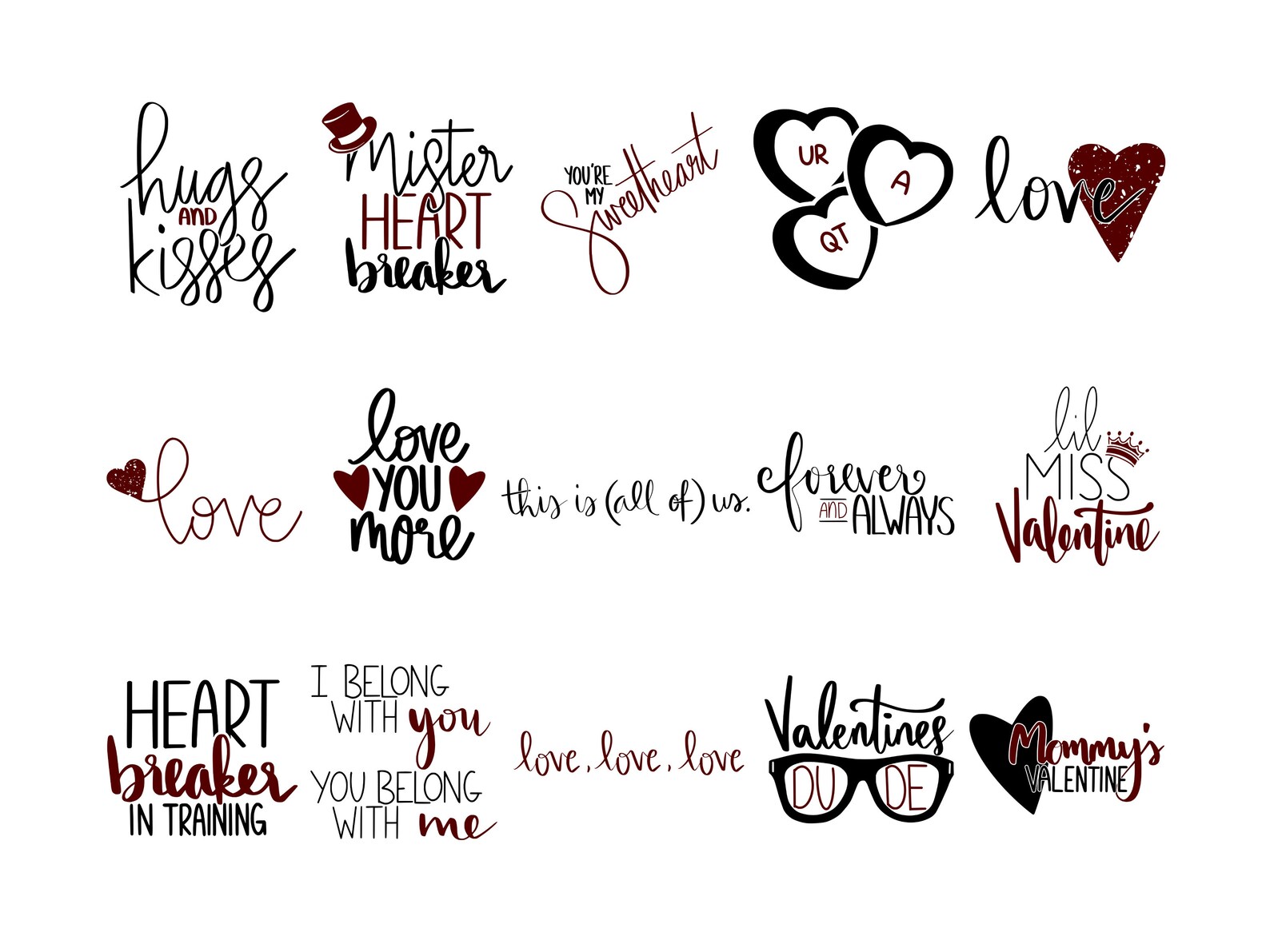 Valentine Svg Bundle Valentines Day Svg Bundle Love Svg - Etsy