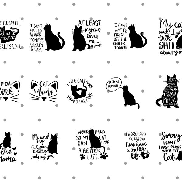 Funny Cat Svg - Etsy