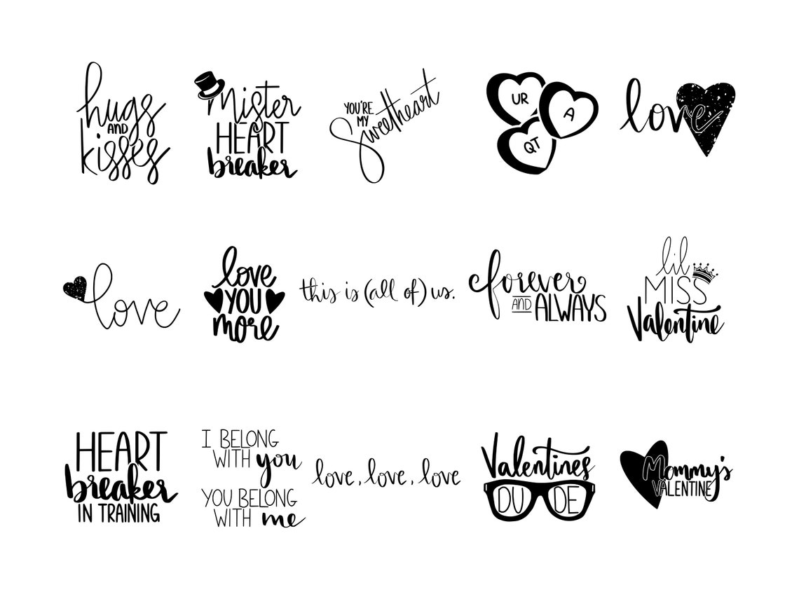 Valentine Svg Bundle Valentines Day Svg Bundle Love Svg - Etsy