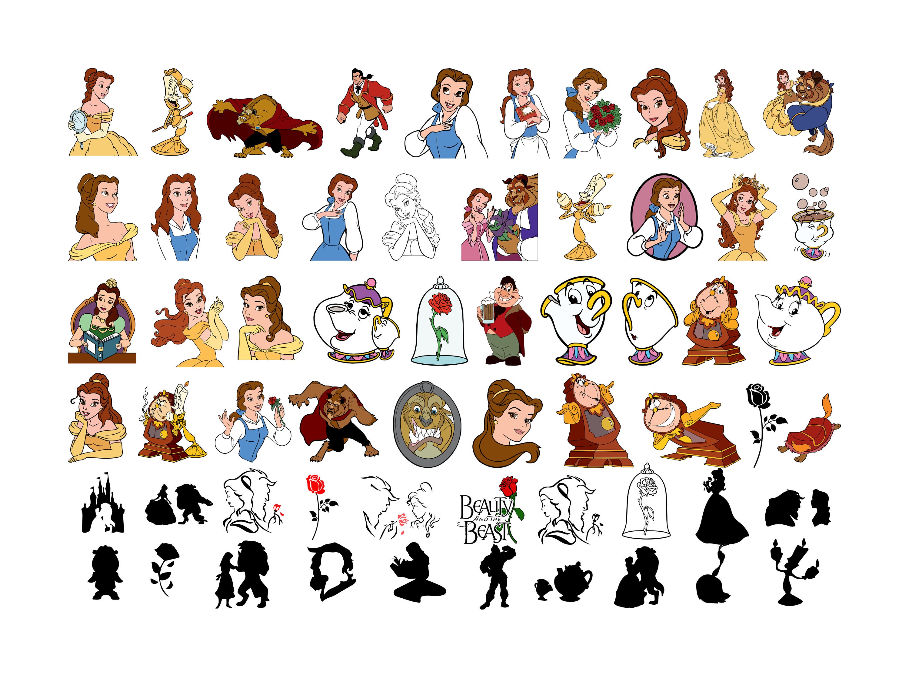 La Belle et la Bête SVG, Belle svg, Bête svg, Princesse svg, La Belle ...