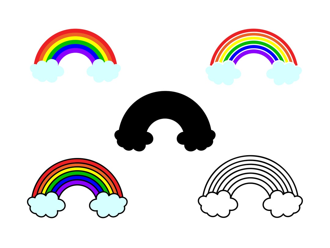 Rainbow SVG, Rainbow With Clouds SVG, Rainbow Cut File for Cricut ...