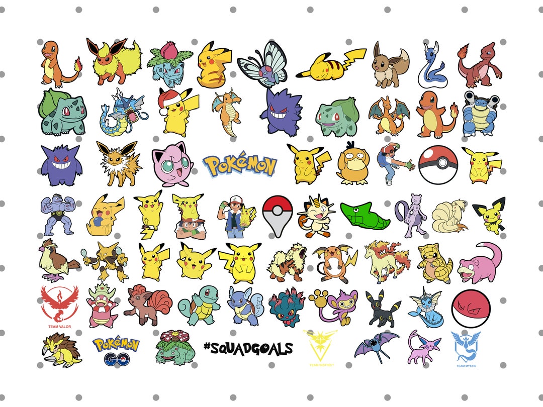 Pokemon Svg Bundle, Pokemon Clipart, Pikachu Svg, Pokemon Layered, Svg ...
