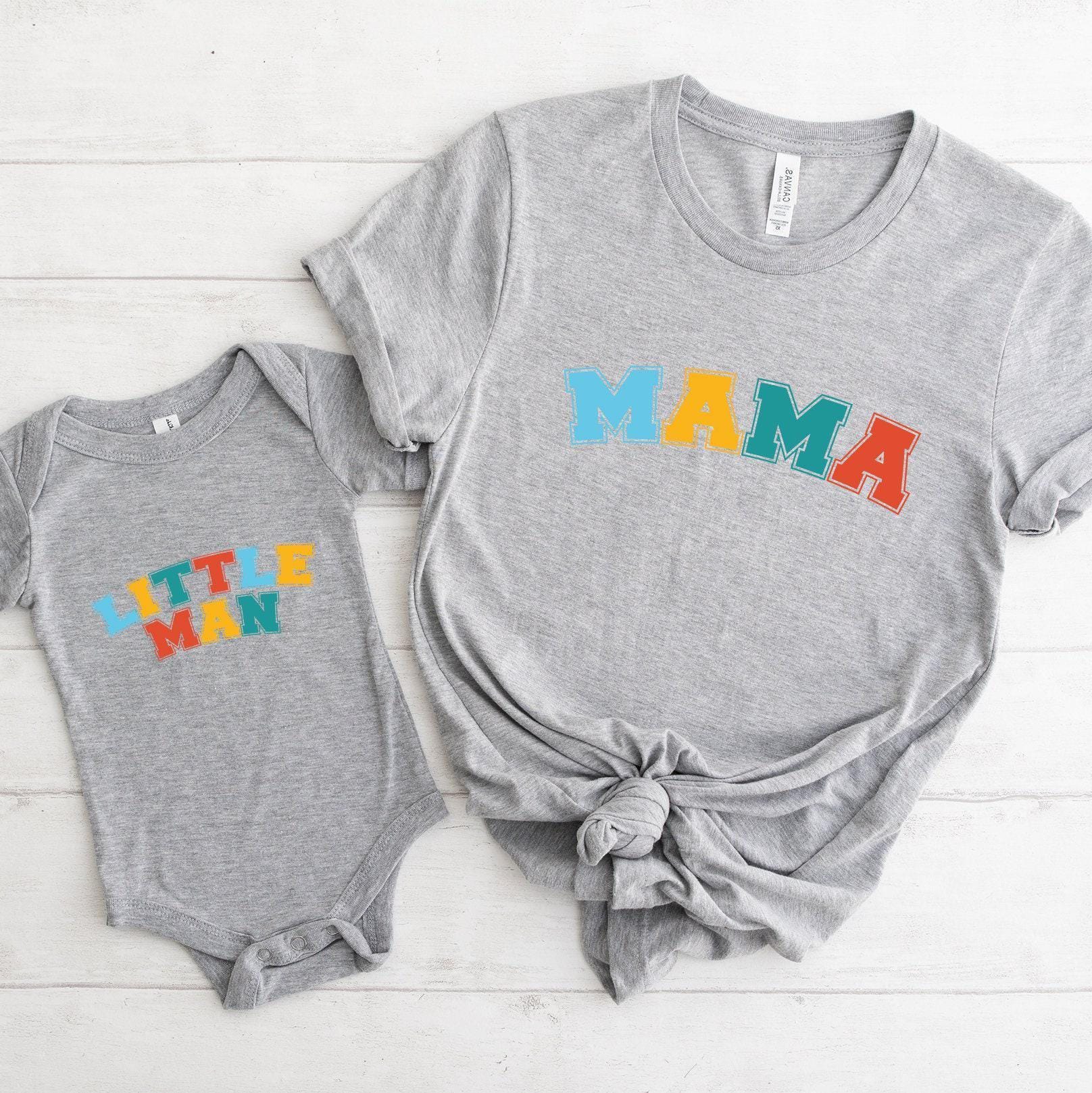 Mama Daddy and Little Man Shirt, Daddy's Little Man, Mommy and Me, Mama ...