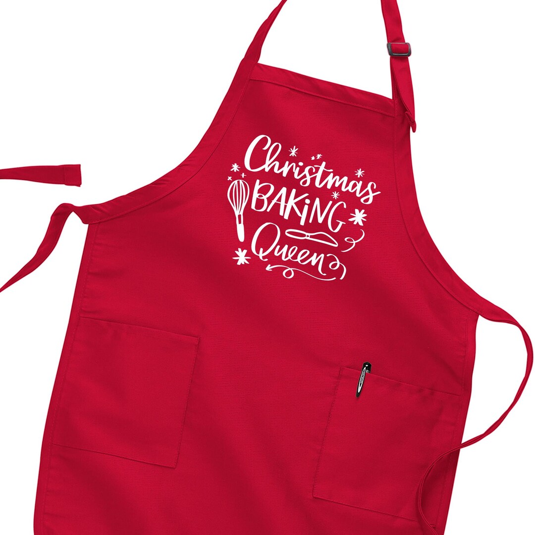 Christmas Baking Queen Apron, Merry Chirstmas, Christmas Apron ...