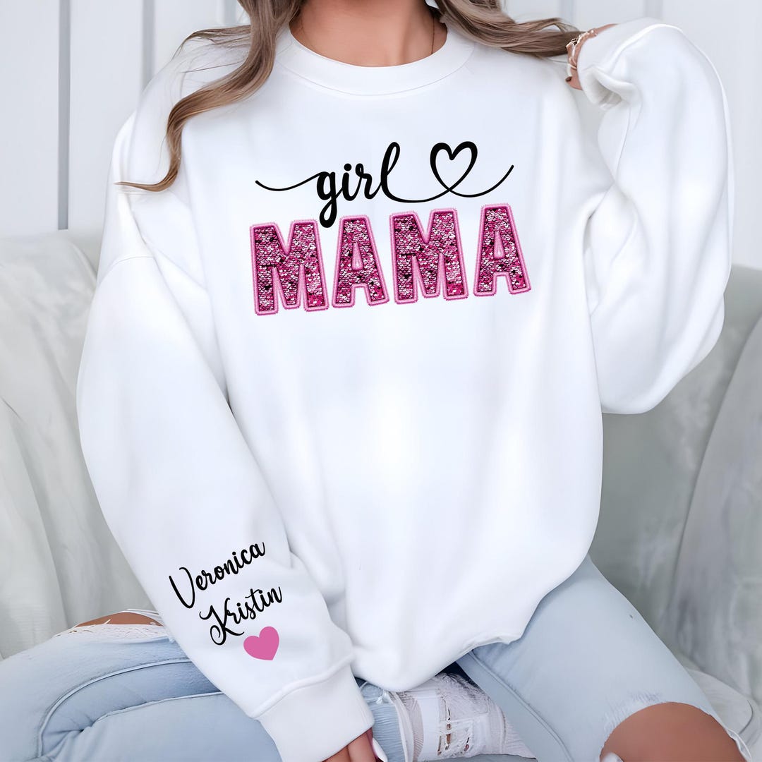 Personalized Girl Mama Shirt, Custom Mom of Girls Sweatshirt, New Mama ...