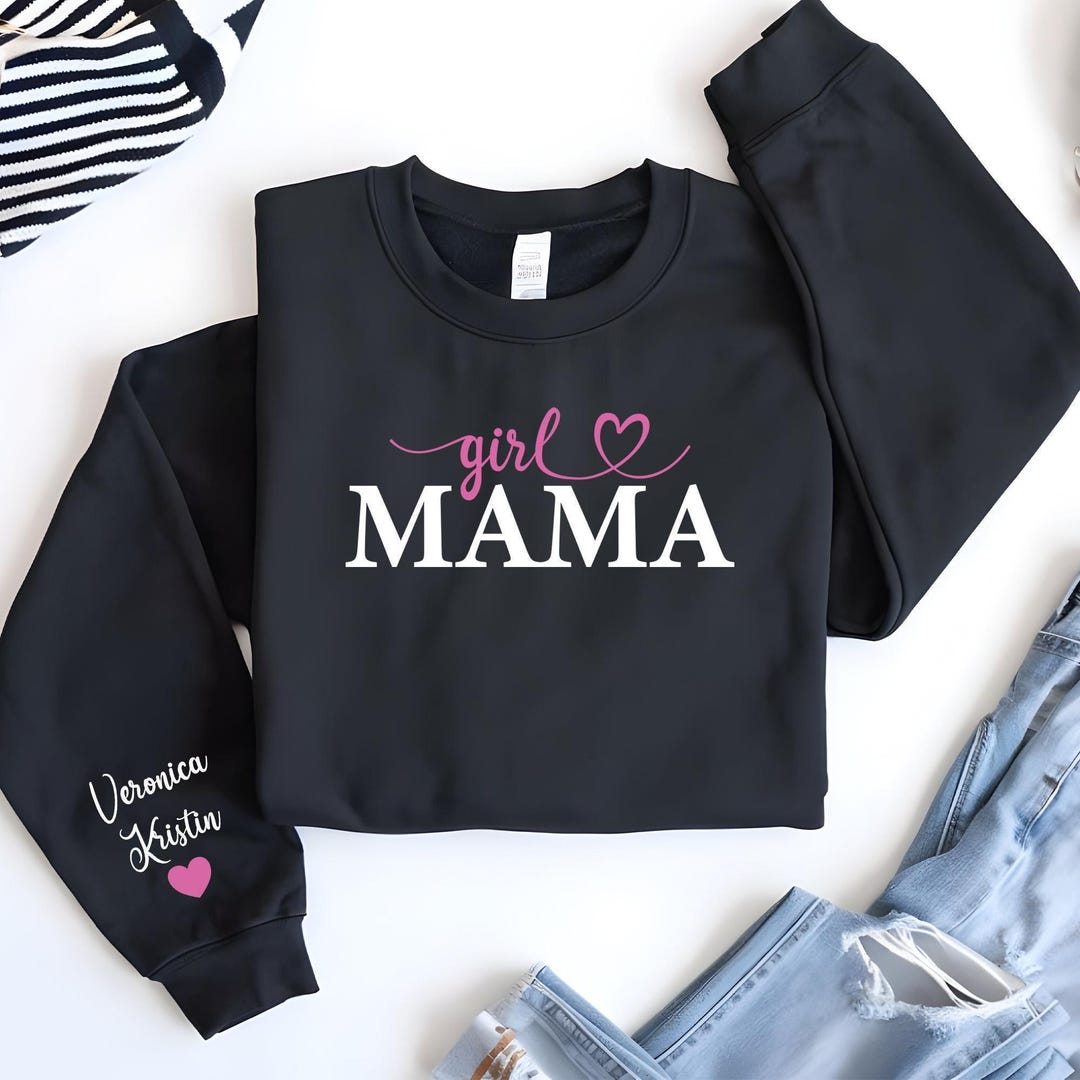 Personalized Girl Mama Shirt, Custom Mom of Girls Sweatshirt, New Mama ...